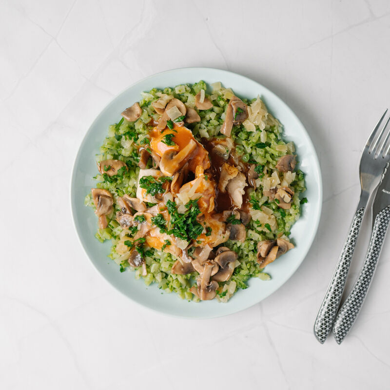 Poulet marengo riz de brocolis